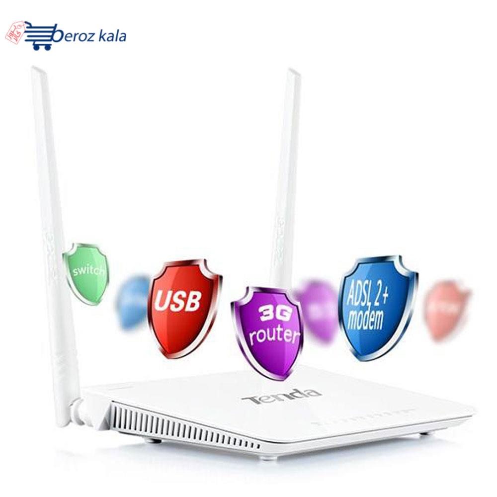 مودم روتر بی‌سیم تندا سری ADSL2+/3G مدل D303